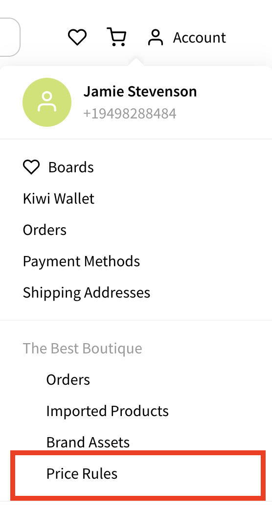 Price Rules Setting – Kiwidrop